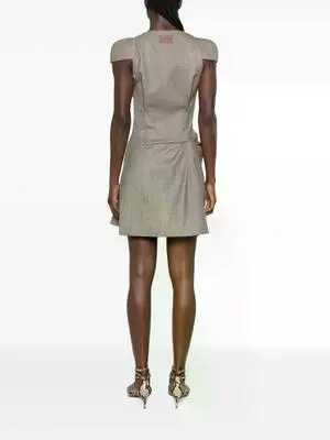 Alexander McQueen Draped Cap-sleeve Mini Dress