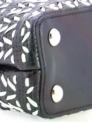 LOUIS VUITTON Capucines Bb Woven Leather Satchel