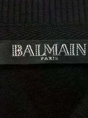 Balmain Cropped Logo Print Sweater