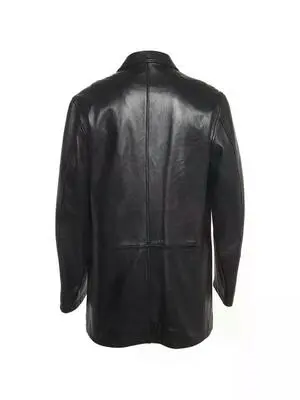 Ermenegildo Zegna Button-up Leather Jacket - Black