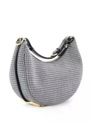 Fendi Houndstooth Wool Small Hobo Bag