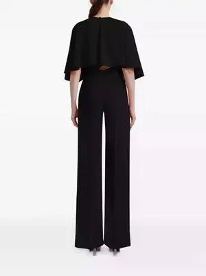 GEMY MAALOUF Crepe V-neck Cape Sleeve Jumpsuit