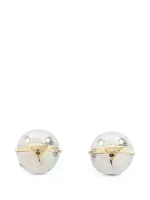 Prada Tone Triangle Logo Earrings