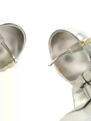 Prada Tone Triangle Logo Earrings
