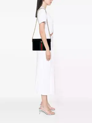 Gucci Ophidia Suede Web Chain Crossbody Bag