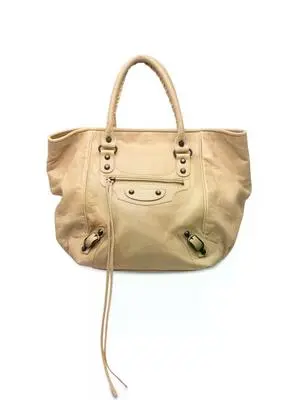 Balenciaga 2005 Lambskin Motocross Classic Sunday Tote Bag - Neutrals