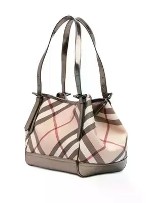 Burberry Small Supernova Check Coated Canvas Canterbury Tote Bag - Neutrals