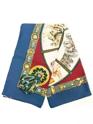 Hermès 1990-2000 Chevaux De Trait Silk Scarf 90 Scarves - Blue
