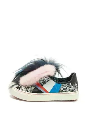 Fendi Flynn Faux-fur Sneakers - Black