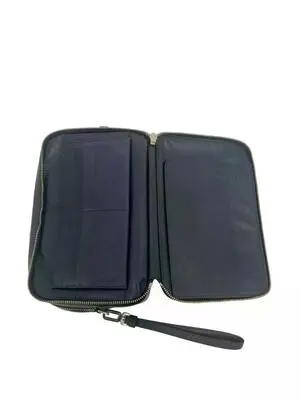 Prada Saffiano Leather Portfolio Zip Clutch Bag