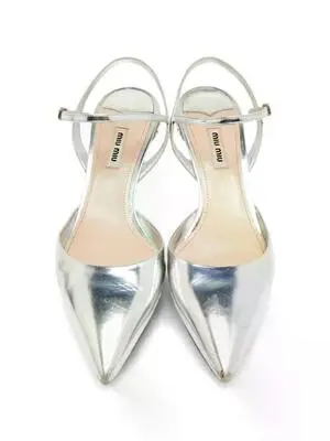 Miu Miu Leather Pointed-toe Ankle-strap Pumps