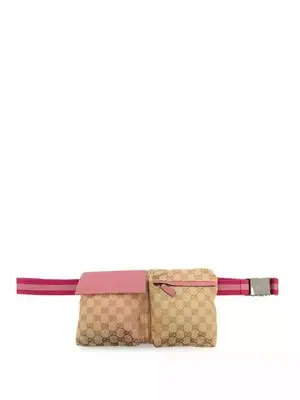 Gucci Gg Canvas Web Double Pocket Belt Bag - Neutrals