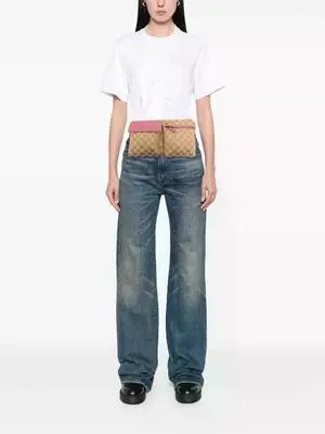 Gucci Gg Canvas Web Double Pocket Belt Bag