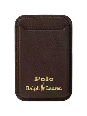 Polo Ralph Lauren Magsafe Pebbled Logo-detail Leather Card Case - Brown