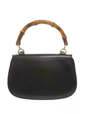 Gucci Small Calfskin Bamboo Night Satchel - Black