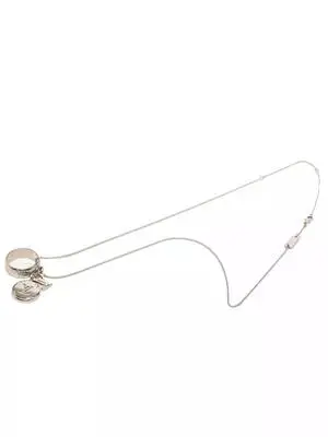 LOUIS VUITTON 2020 Brass Monogram Charm Pendant Necklace - Silver