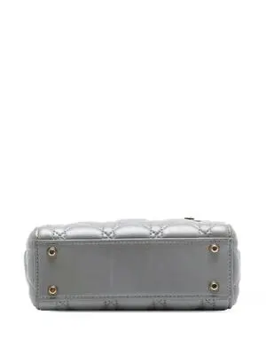 Dior Mini Metallic Lambskin Lady Satchel - Grey
