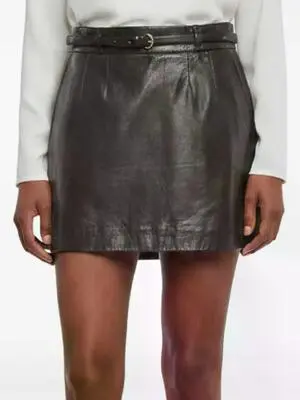 Gucci Belted Leather Mini Skirt