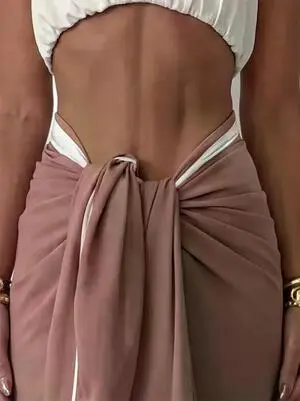 TAYLOR Two-tone Sarong Skirt