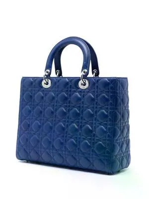Dior Lambskin Cannage Lady Satchel - Blue