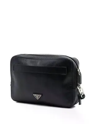 Prada Saffiano Leather Travel Pouch Clutch Bag