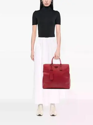 Prada Saffiano Lux Double Handle Shopping Tote Satchel