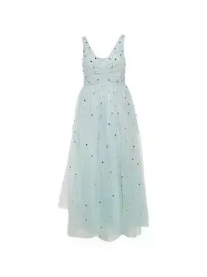 Red Valentino Embellished Tulle Midi Dress - Blue