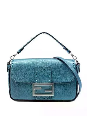 Fendi Selleria Baguette Satchel - Blue