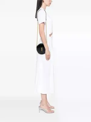 Saint Laurent Croc Embossed Patent Camera Bag