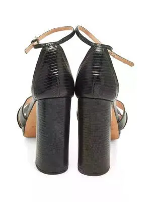 Rochas Lizard-embossed Ankle Strap Sandals