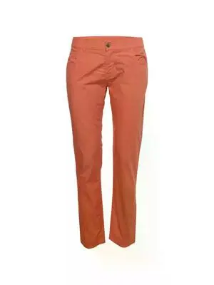 Emporio Armani Salmon Red Cotton Cropped Trousers - Orange