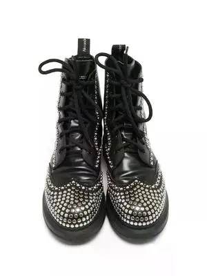 Alexander McQueen Studded Lace-up Ankle Boots