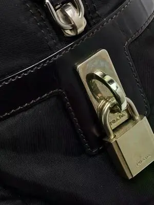 Prada Logo Embossed Tote Bag