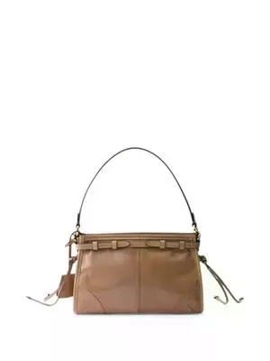 Prada Bonnie Small Leather Hobo Handbag - Neutrals