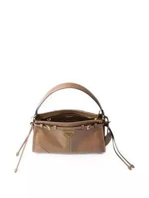 Prada Bonnie Small Leather Hobo Handbag - Neutrals