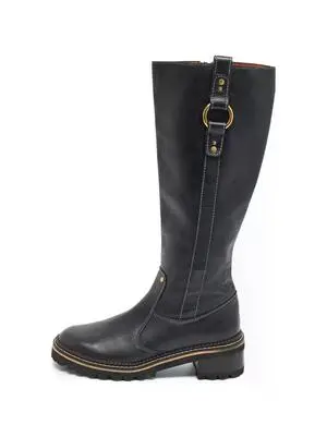 See By Chloé Buckle Detail Leather Boots - Black