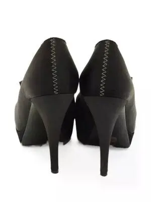 LANVIN Satin Platform Pumps With Bow Detail