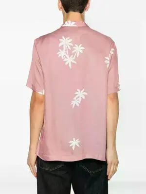 Tagliatore Hawaii Palm-print Short-sleeve Shirt - Pink