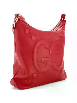 Gucci Apollo Gg Embossed Calfskin Large Hobo Bag