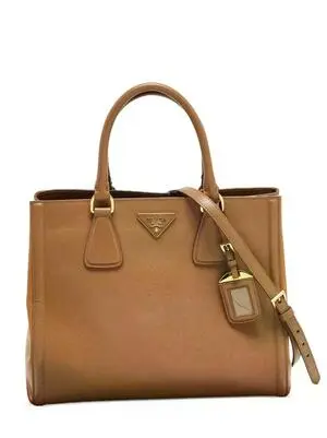Prada Gardeners Leather Tote Bag - Brown