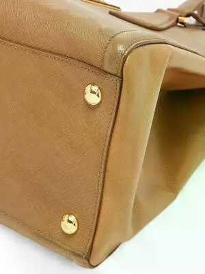 Prada Gardeners Leather Tote Bag - Brown