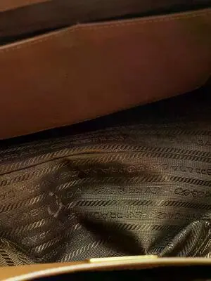 Prada Gardeners Leather Tote Bag - Brown