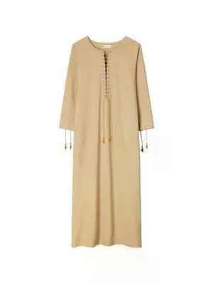 Tory Burch Linen Caftan - Neutrals