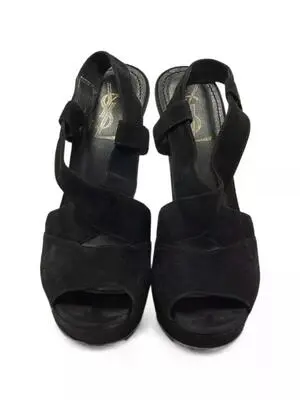 Saint Laurent Crossover Wedge Sandals
