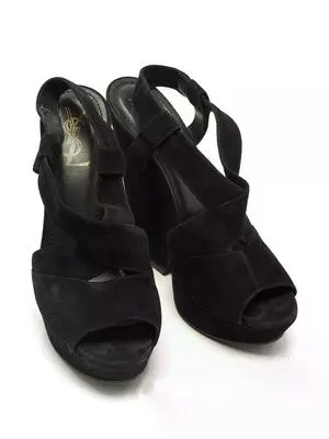 Saint Laurent Crossover Wedge Sandals