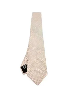 Valentino Garavani Silk Chevron Pattern Neck Tie - Neutrals