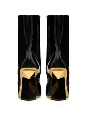 Valentino Garavani Hyper One Stud Ankle Boots In Patent Leather 105mm