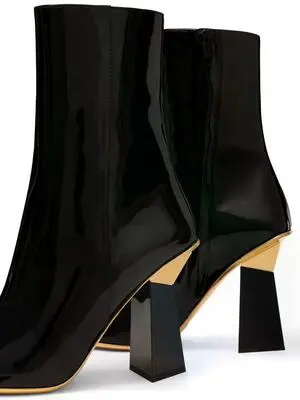Valentino Garavani Hyper One Stud Ankle Boots In Patent Leather 105mm