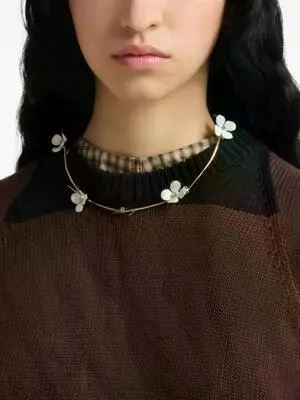 Marni Enamel Daisy Necklace - Silver