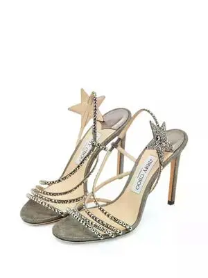 JIMMY CHOO Lynn Crystal Embellished Suede Sandals